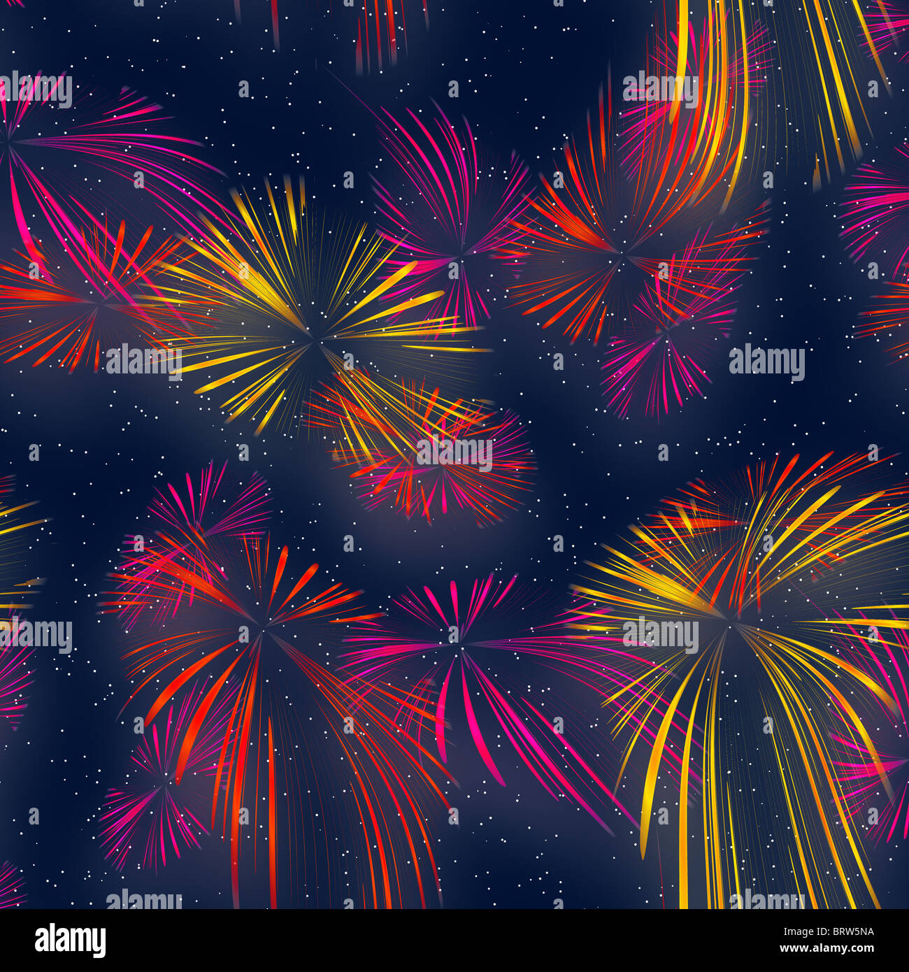 colorful exploding fireworks at night graphic illustration Stock Photo ...