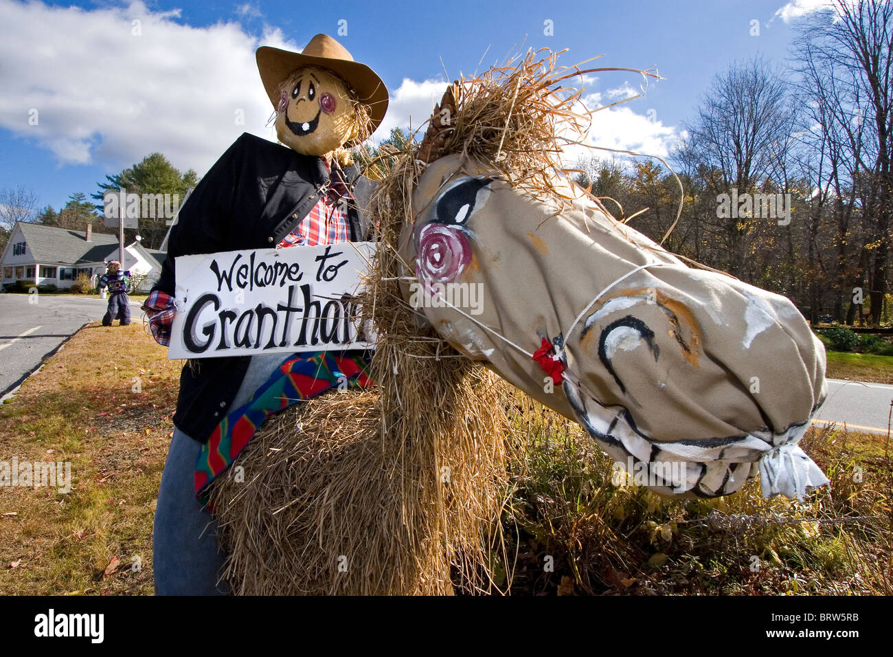 Handmade creative and fun scarecrows standing around town, Grantham ...