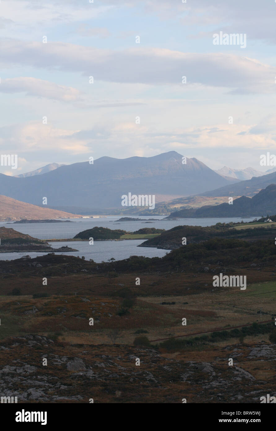 elevated view of Loch Carron Scotland October 2010 Stock Photo - Alamy