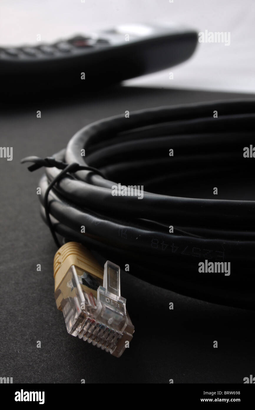 a UK broadband connector and cable Stock Photo - Alamy