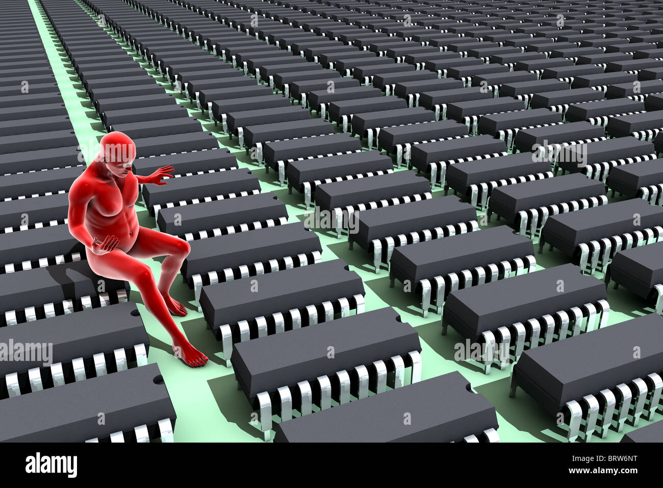 Man and electronics - the concept Stock Photo - Alamy