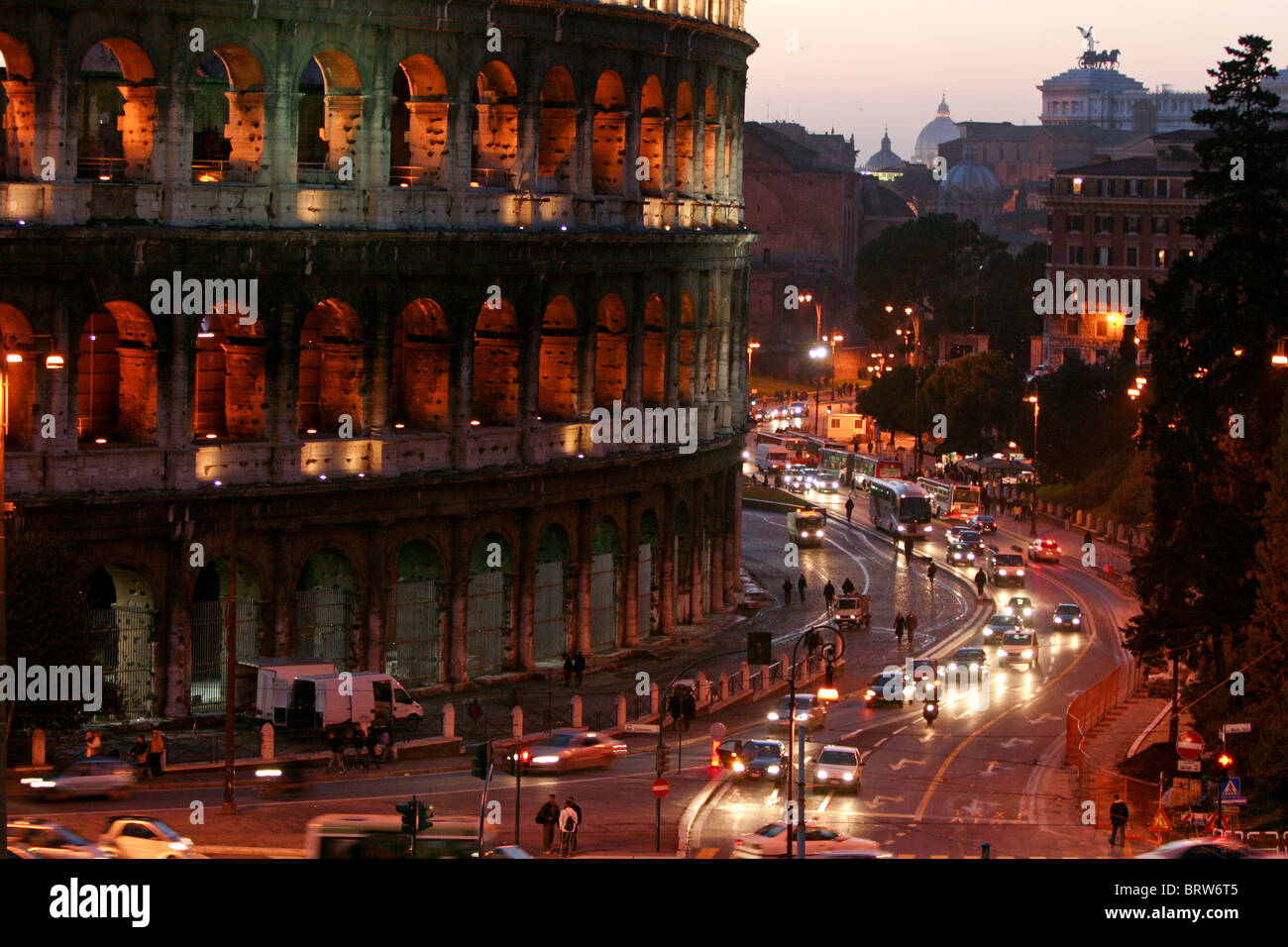 Colosseum night nocturne Coliseum Rome Italy amphitheater sunset ...