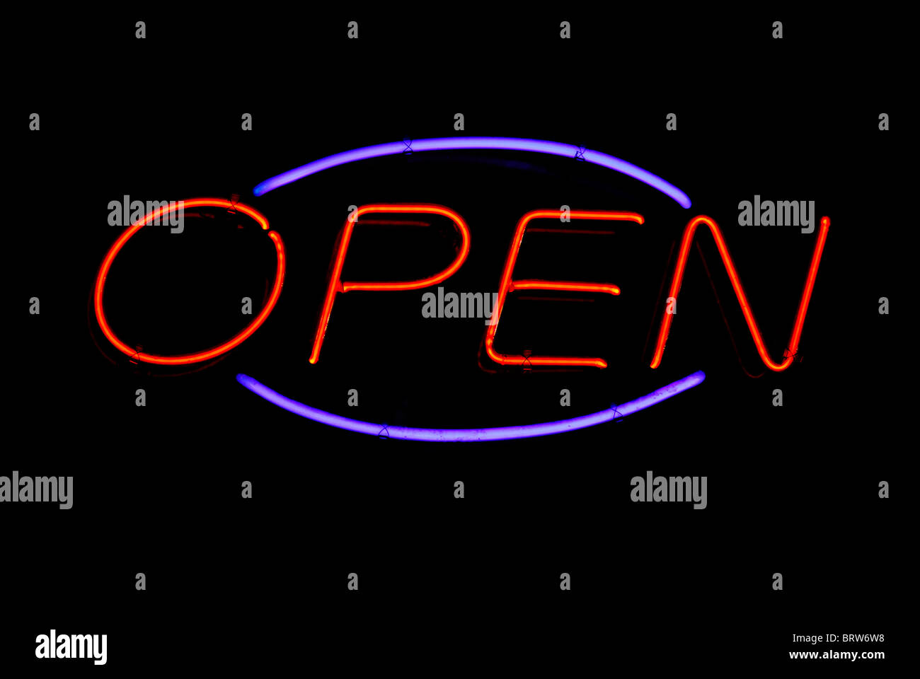 Red and blue open sign hi-res stock photography and images - Alamy