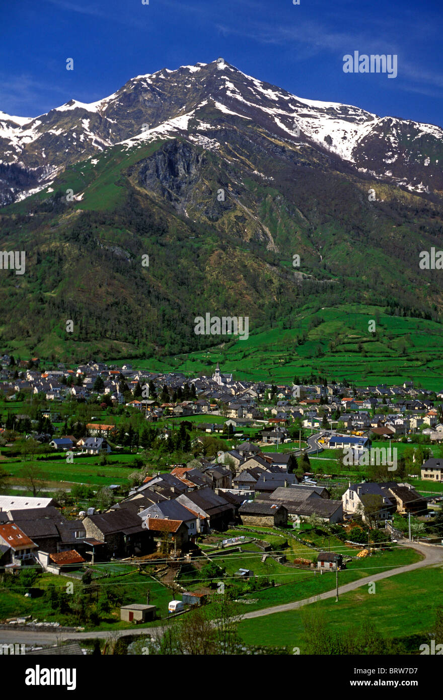 Pyrenees Mountains, Val d'Ossau, town of Laruns, Laruns, Aquitaine ...