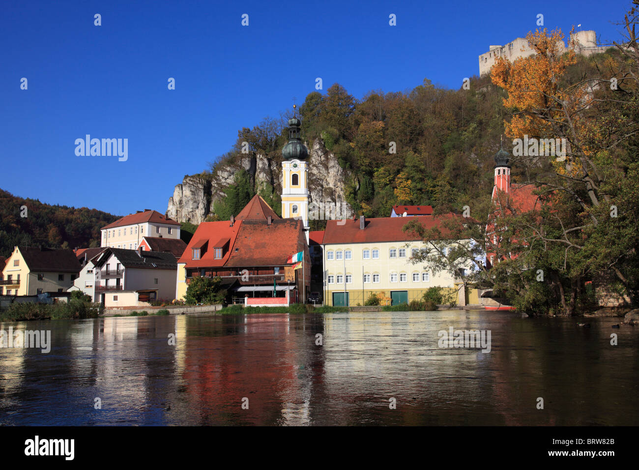parish church St Michael at the river Naab in the village Kallmuenz ...