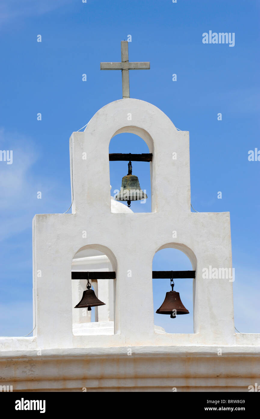 Cross and Bell Tower at Mission San Xavier del Bac Tucson Arizona Stock ...