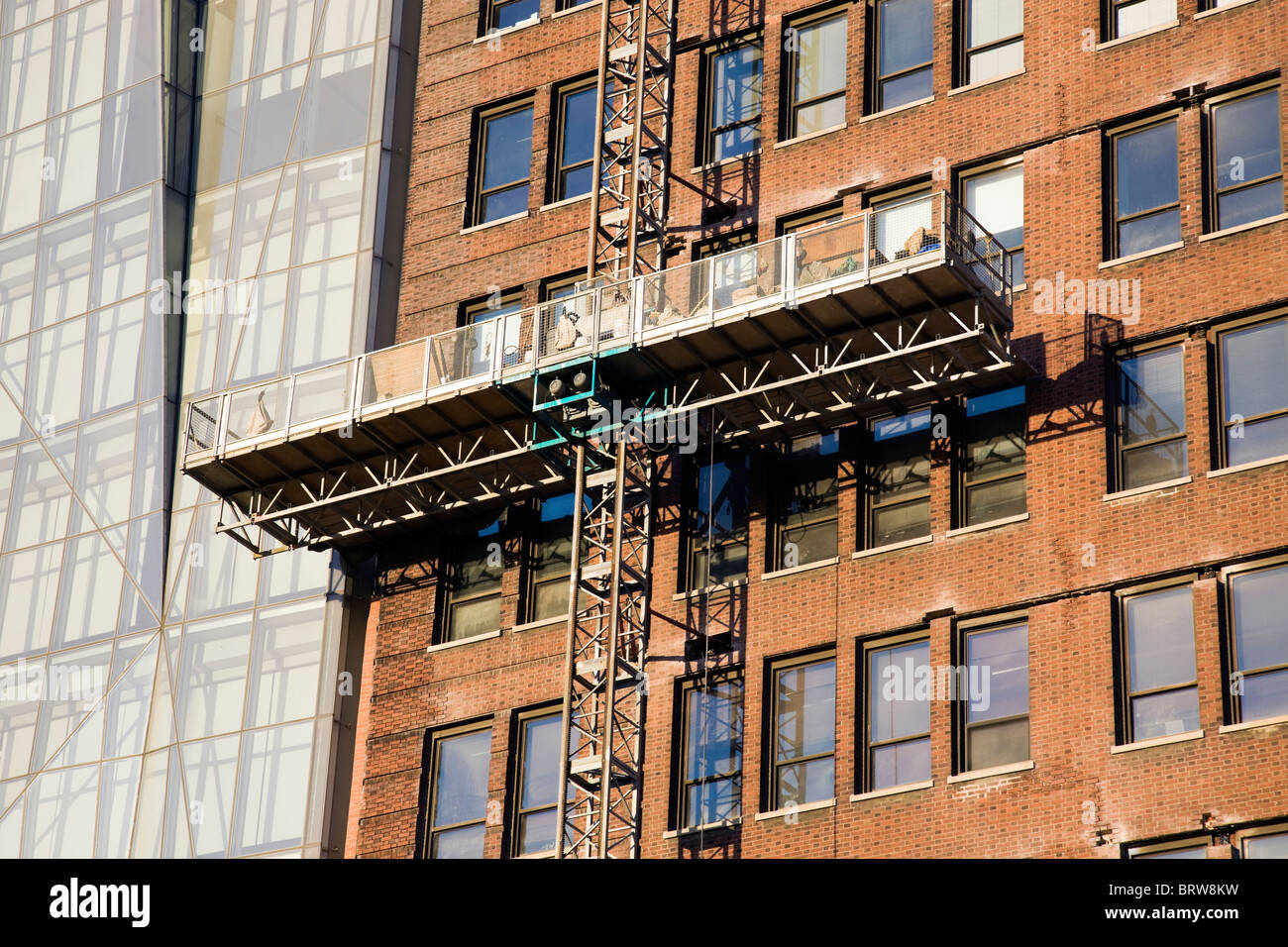 Platform for high building work Stock Photo - Alamy