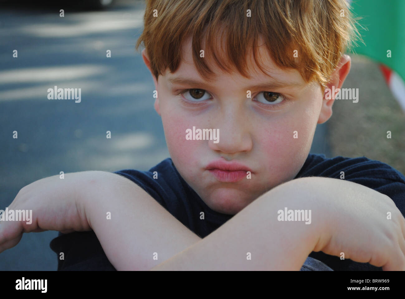 mad red-headed child boy Stock Photo - Alamy