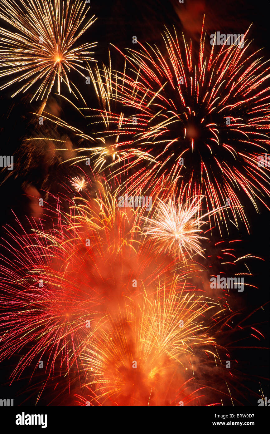 Fireworks light up the night time sky Stock Photo - Alamy
