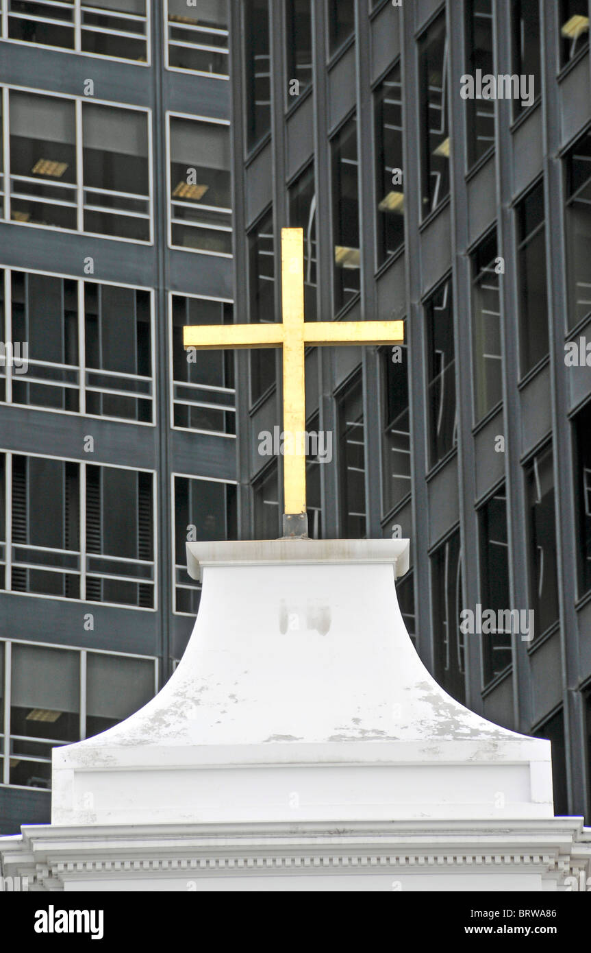 Cross on the shrine of Elizabeth Ann Seton, Financial District ...