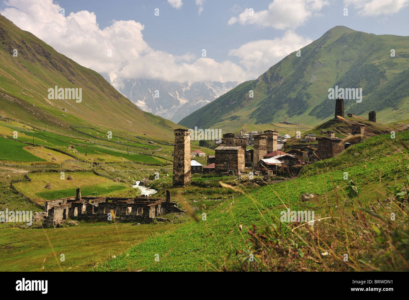 Very beautiful and UNESCO village Usghuli in Upper Svaneti, Georgia ...
