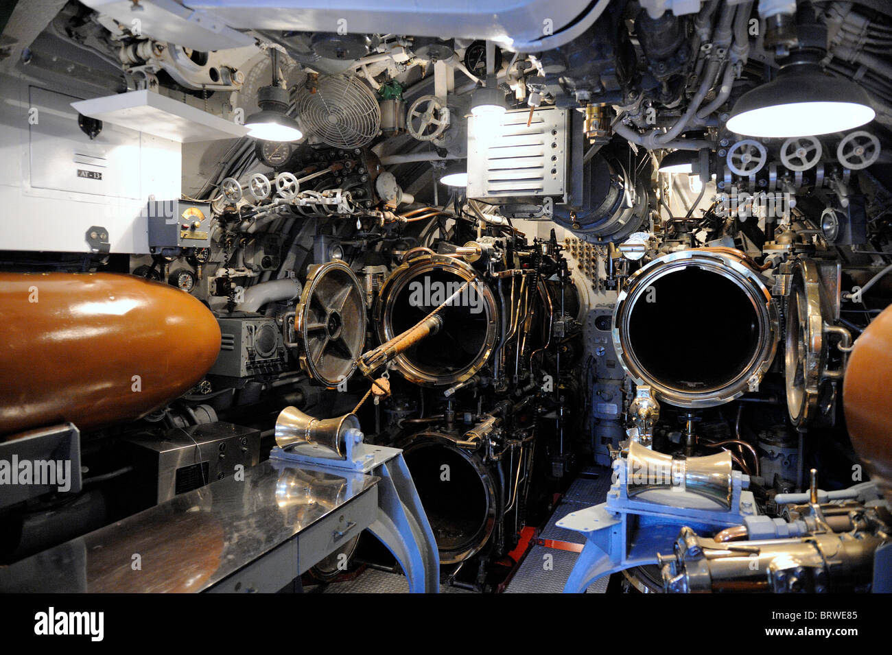 Torpedo tubes on the USS Bowfin submarine. USS Bowfin Submarine ...