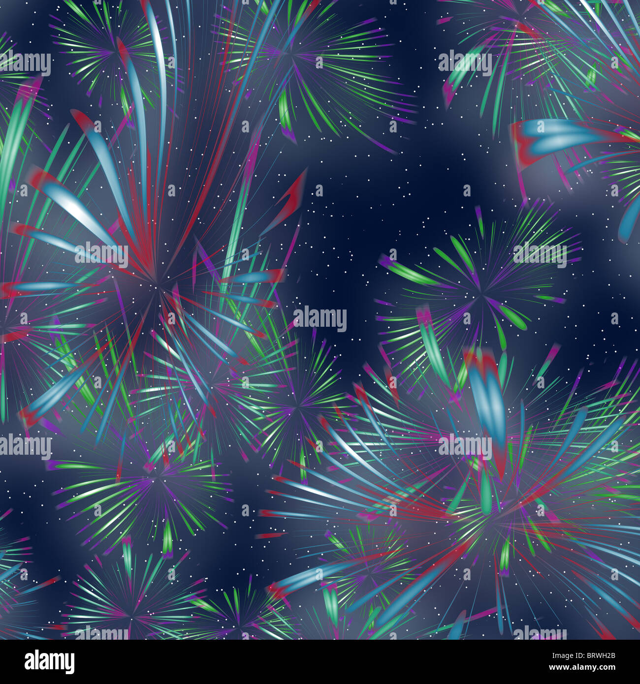 colorful exploding fireworks at night graphic illustration Stock Photo ...