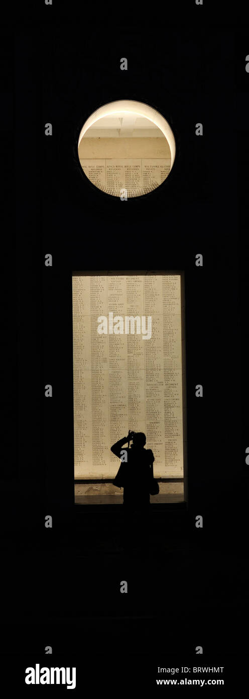 The Menin Gate, Ypres, Belgium. Commonwealth war memorial. The names on ...
