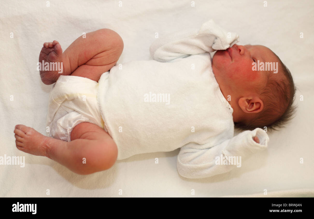 Newborn baby girl couple of hours after birth Stock Photo - Alamy