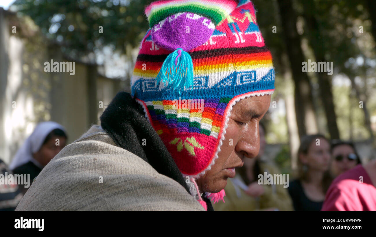BOLIVIA Shamanist ceremony by Calixto Quispe performed at the Mission ...