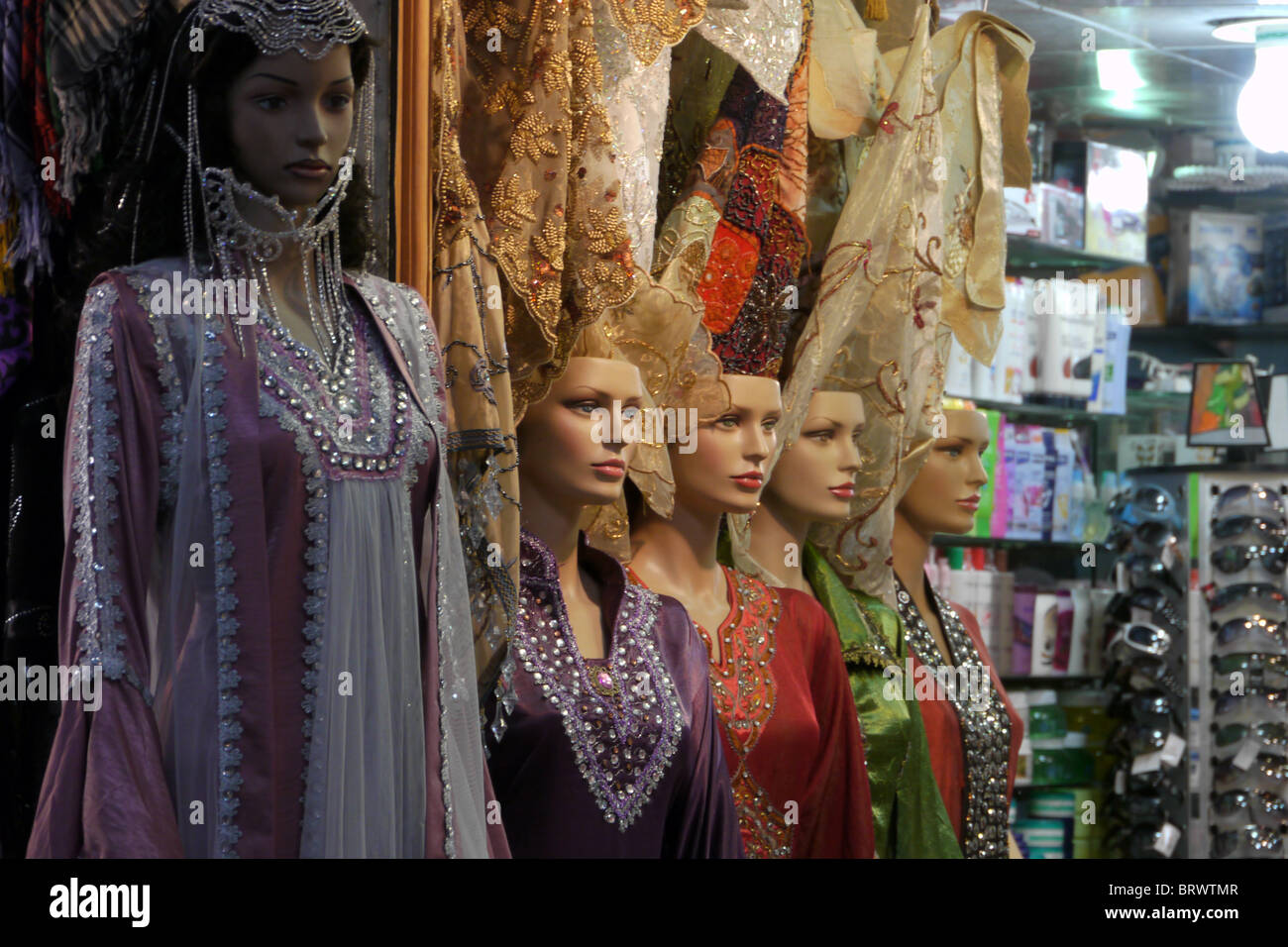SYRIA The great Bazaar and old town of Damascus. Mannequins in women's ...