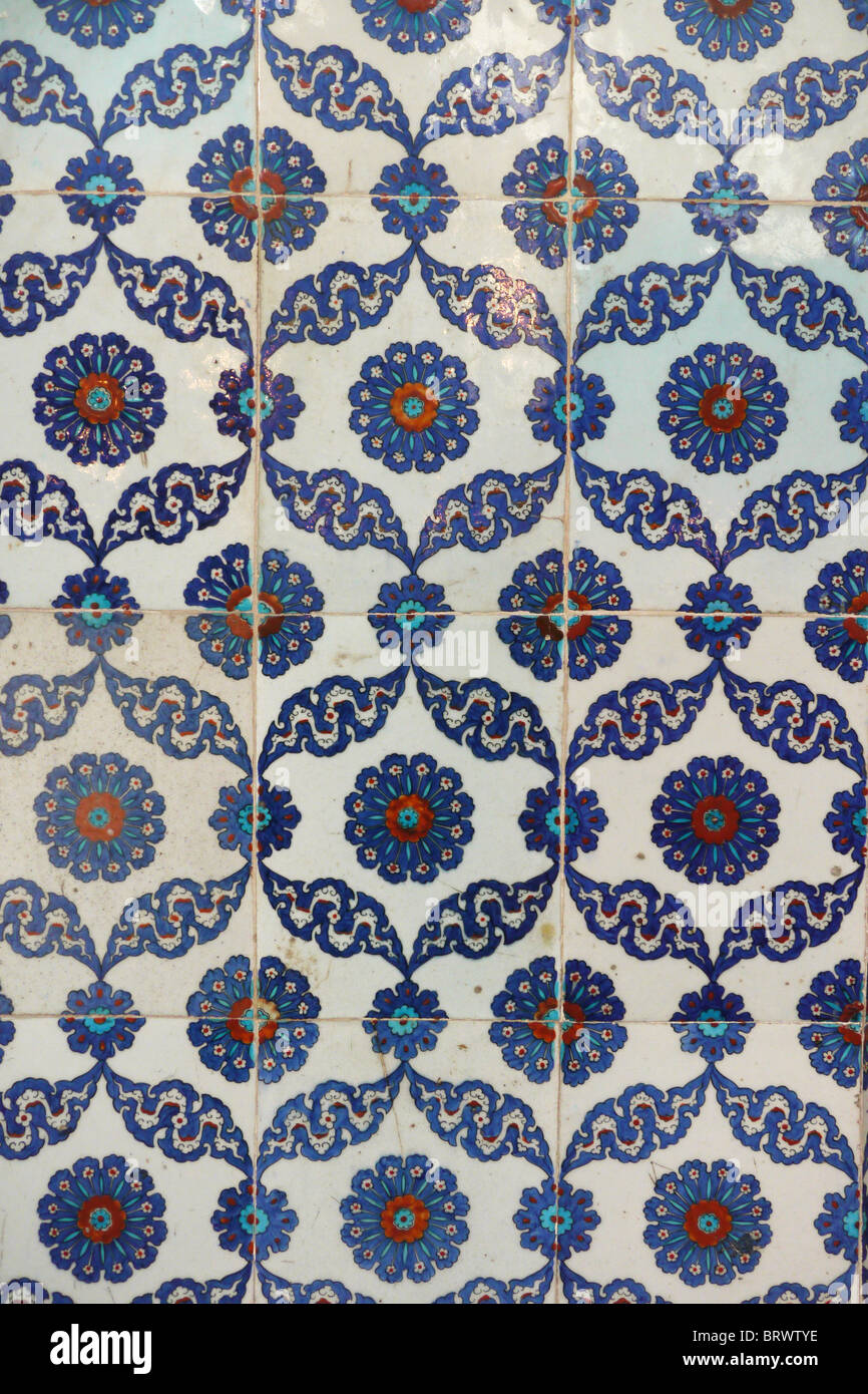 TURKEY Mosque of Rustem Pasha, Istanbul. Detail of Iznik tile. photo by ...