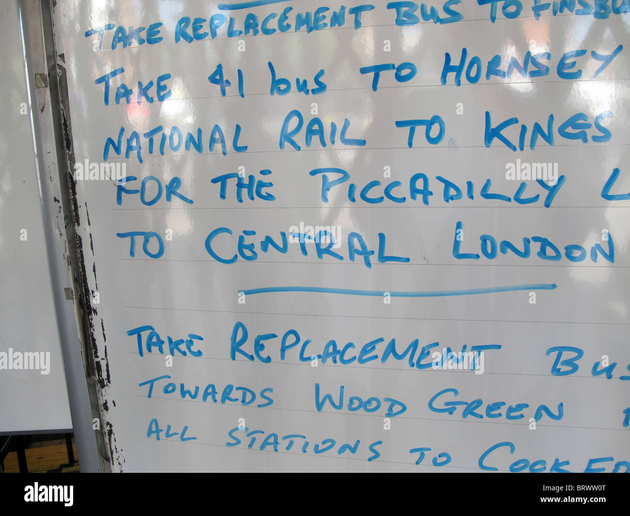 London Tube closures Piccadilly Line station Stock Photo - Alamy