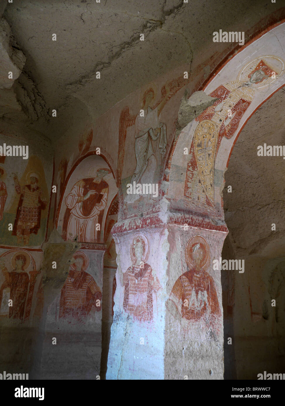 TURKEY Interior of the 'Secret Cave Church', Goreme, Cappadocia. photo ...