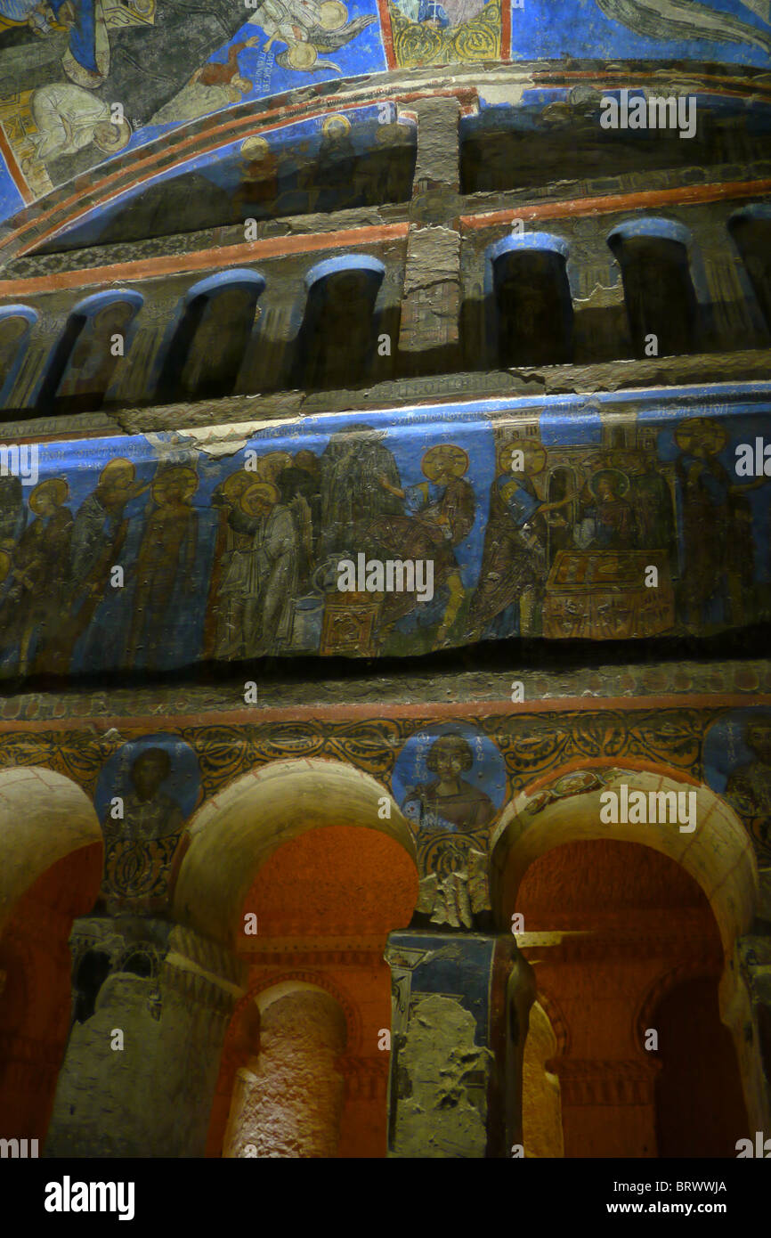 TURKEY Goreme Open Air Museum, Cappadocia. Exterior of Cave Churches ...
