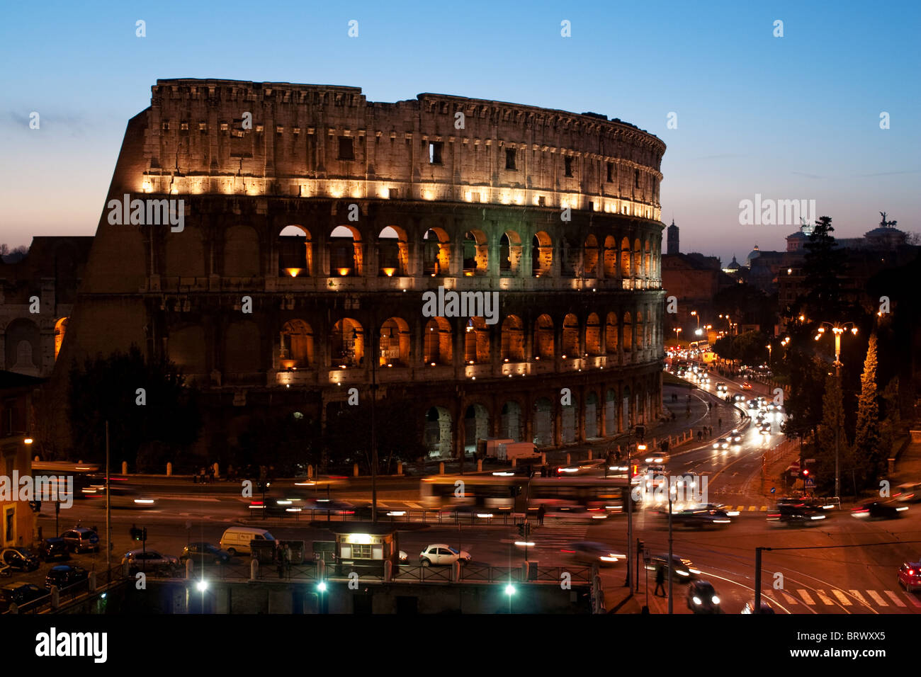 Colosseum night nocturne Coliseum Rome Italy amphitheater sunset ...