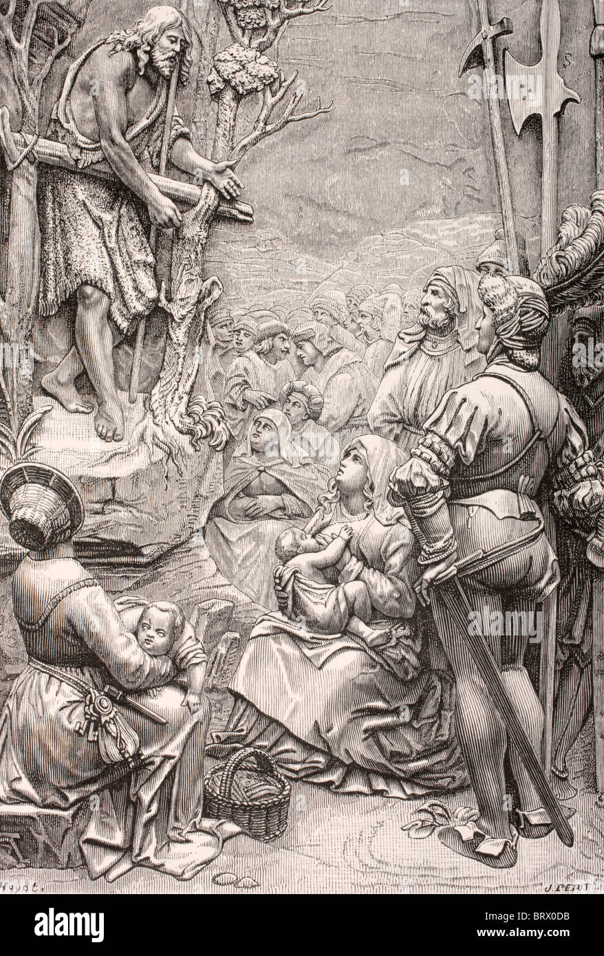 Saint John the Baptist preaching in the desert Stock Photo - Alamy