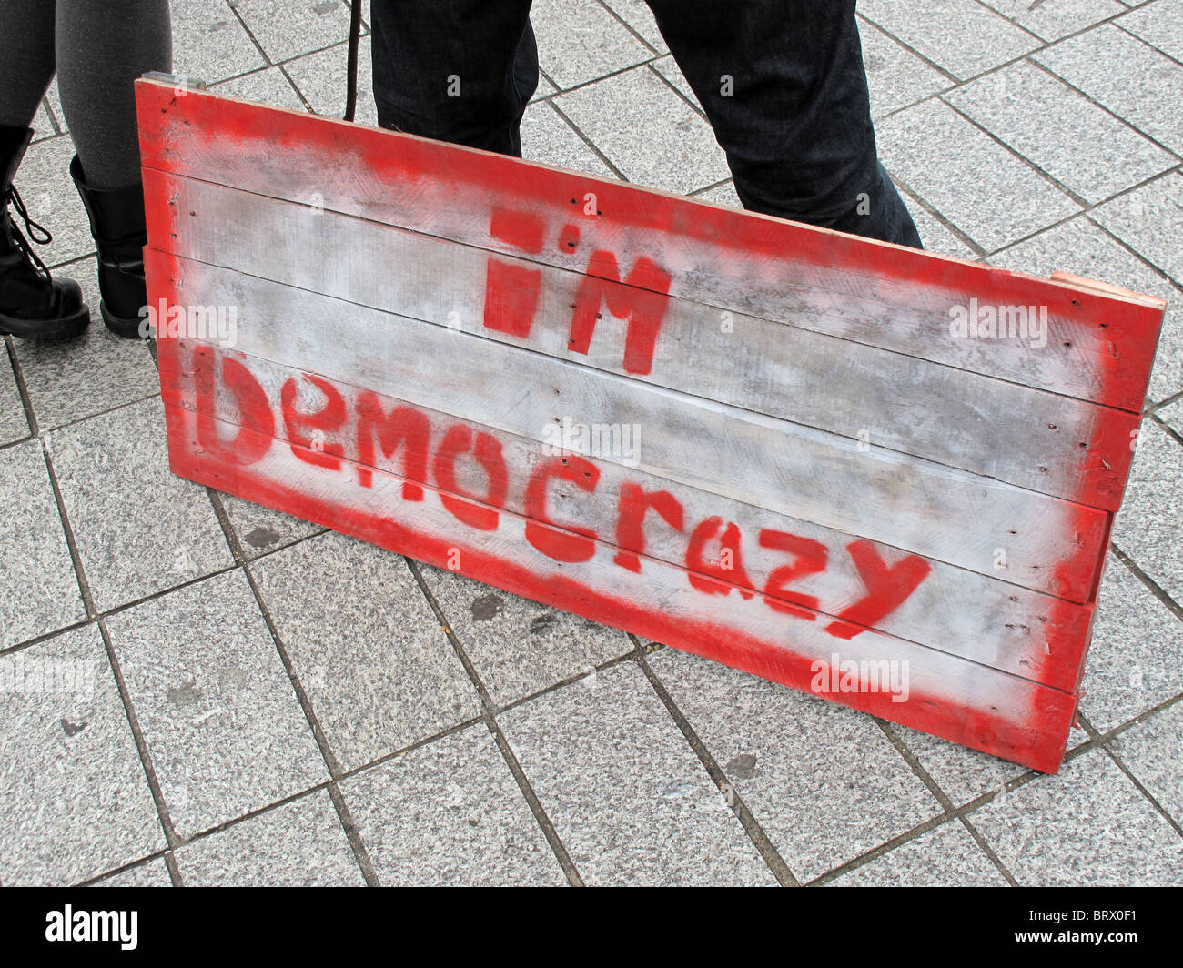 Democracy rally protesters London 2010 Stock Photo - Alamy