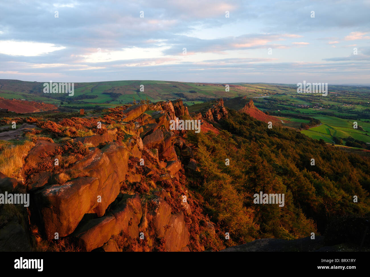 Cliff face showing the glowing sunset Stock Photo - Alamy