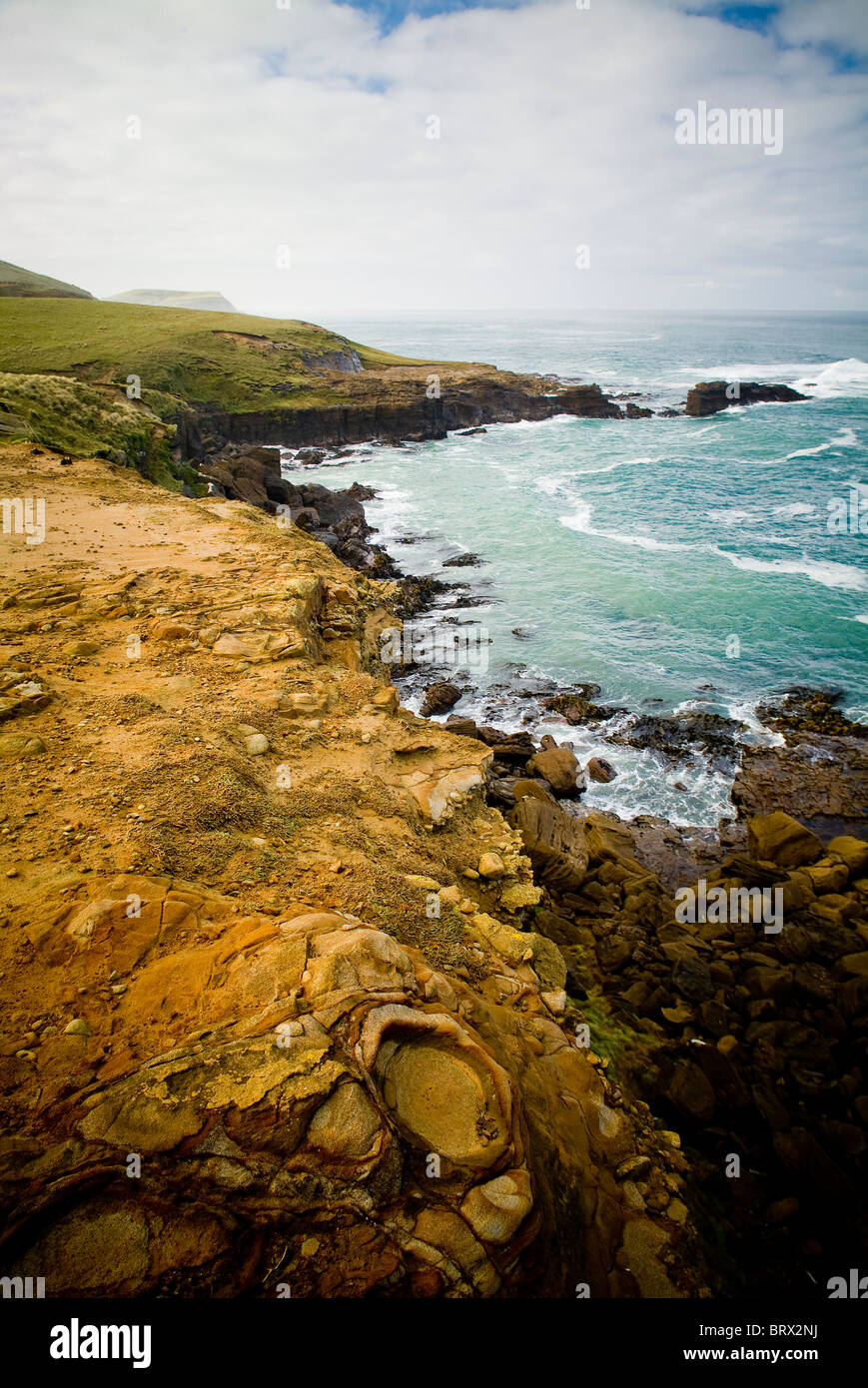 Coastal cliffs on New Zealand mainland's most southerly point, Slope ...