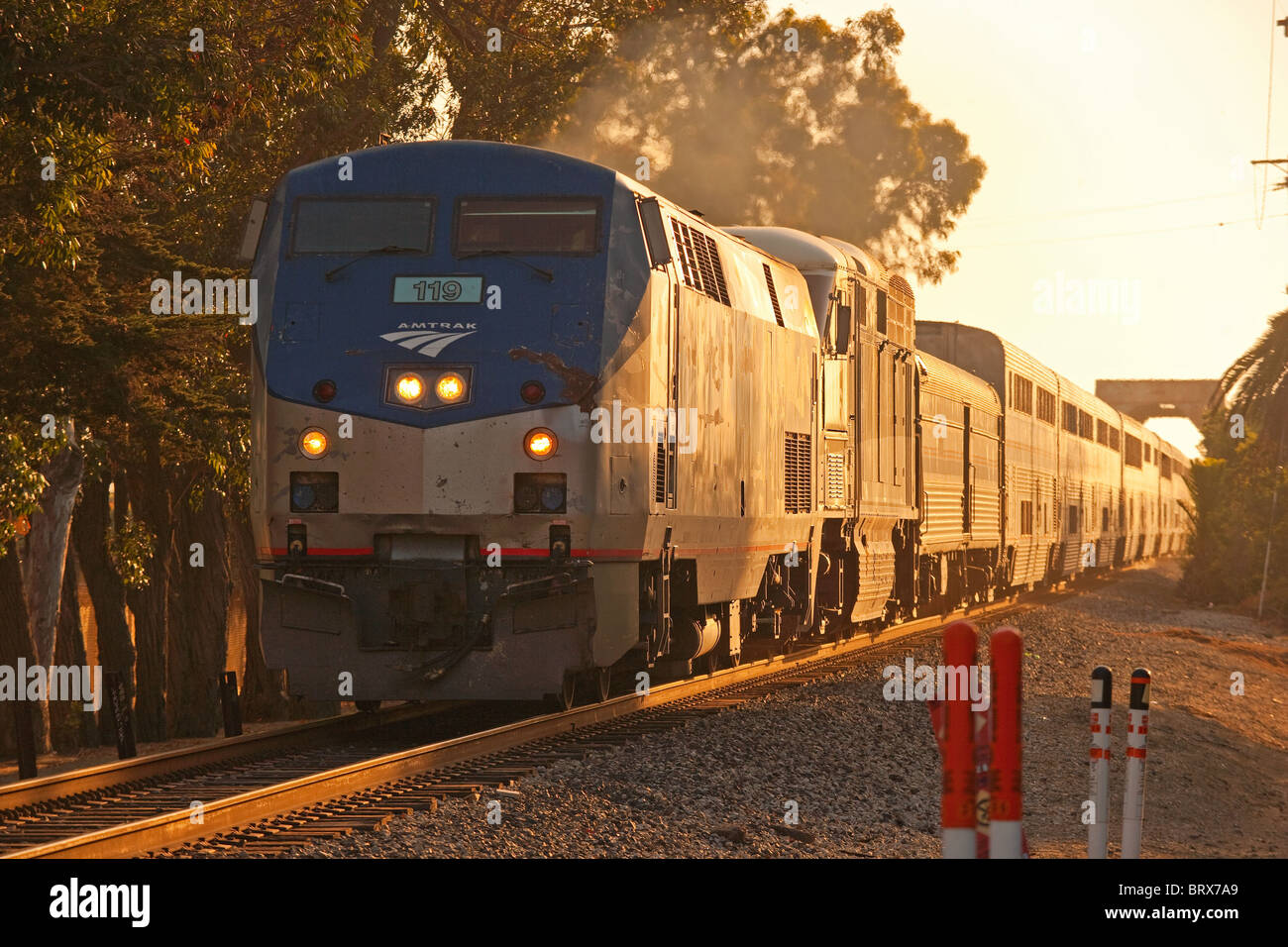 Two story Amtrak train. Passenger train, transport. California, USA ...