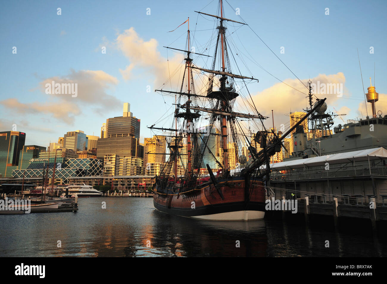 Australia, New South Wales, Sydney Harbour Replica of HMS Bounty Stock ...