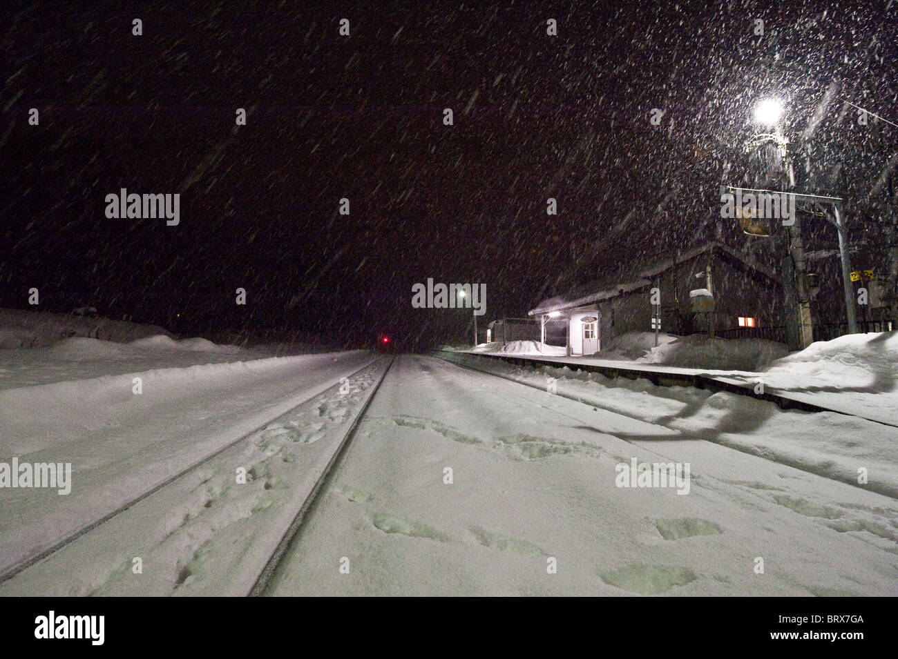 Cold winter with covered railroad track hi-res stock photography and ...