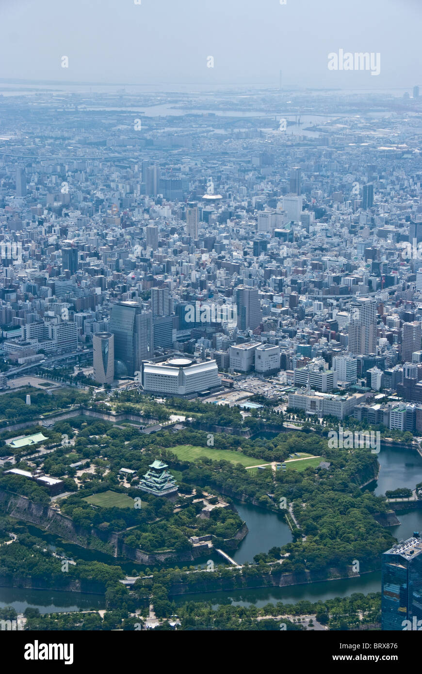 Aerial View of Osaka Castle Stock Photo - Alamy