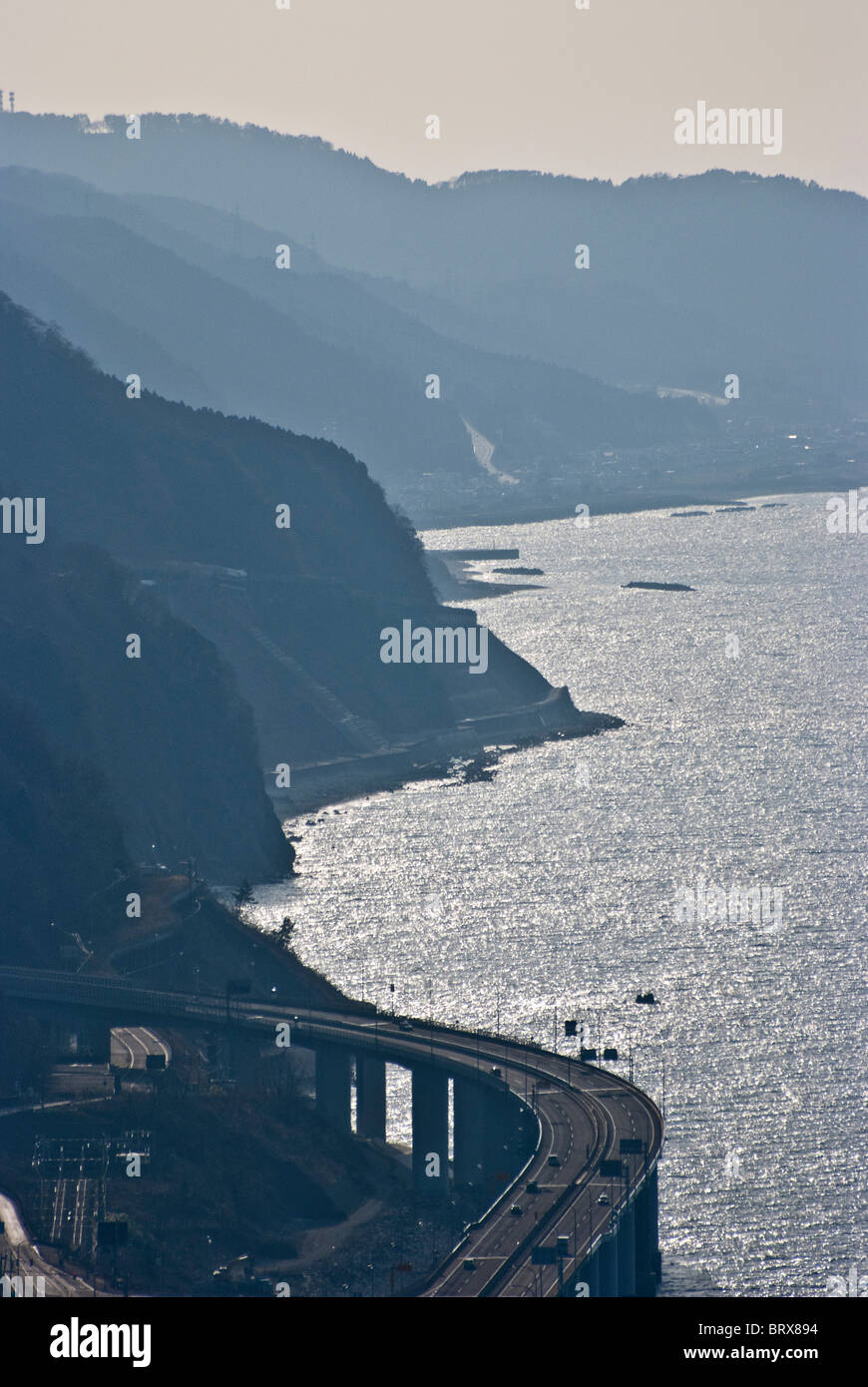 Hokuriku National Expressway Running Along Coast Stock Photo - Alamy