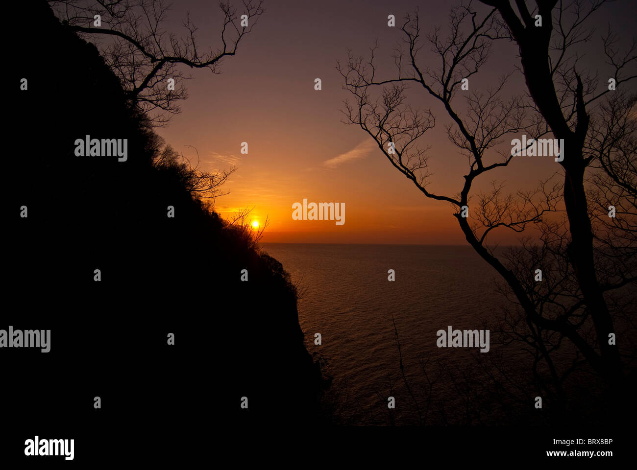 Sunset Over Sea of Japan Stock Photo - Alamy