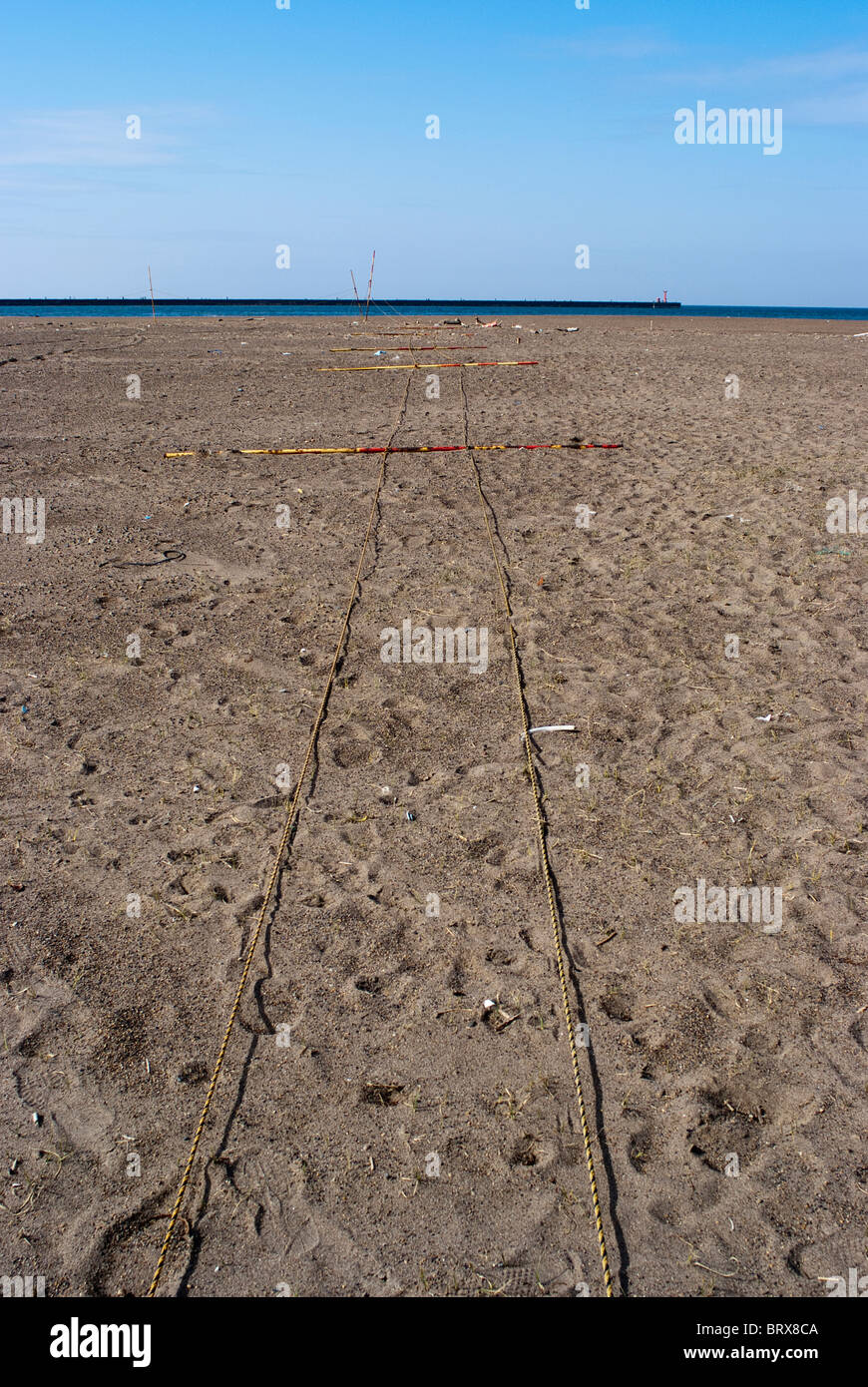 Ropes Laying on Sandy Beach Stock Photo - Alamy