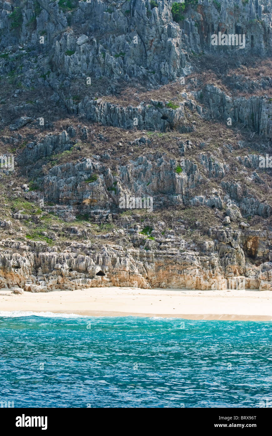 Rocky Cliffs Near Beach Stock Photo - Alamy