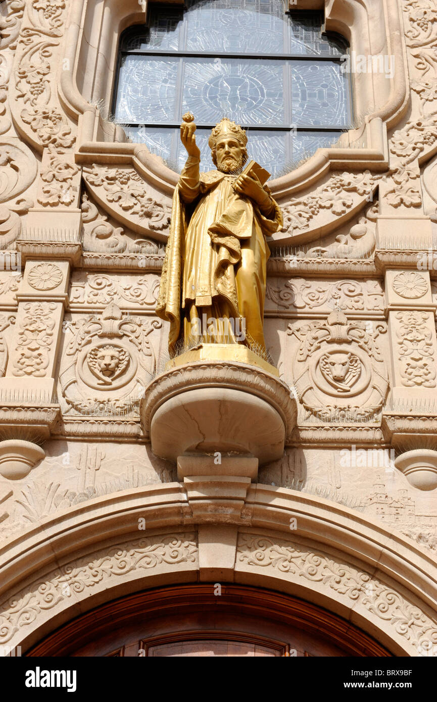 Bronze Statue of St. Augustine Cathedral Downtown Tucson Arizona Stock ...