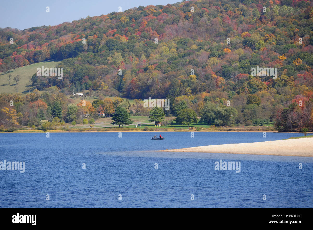 USA Maryland MD Western Rocky Gap State Park boating on the lake in the ...