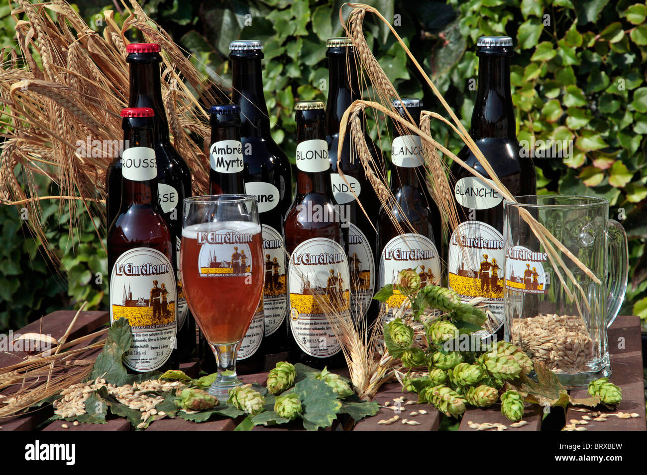 BOTTLES OF EURELIENNE BEER, TRADITIONAL BREWERY, CHANDRES MICROBREWERY ...