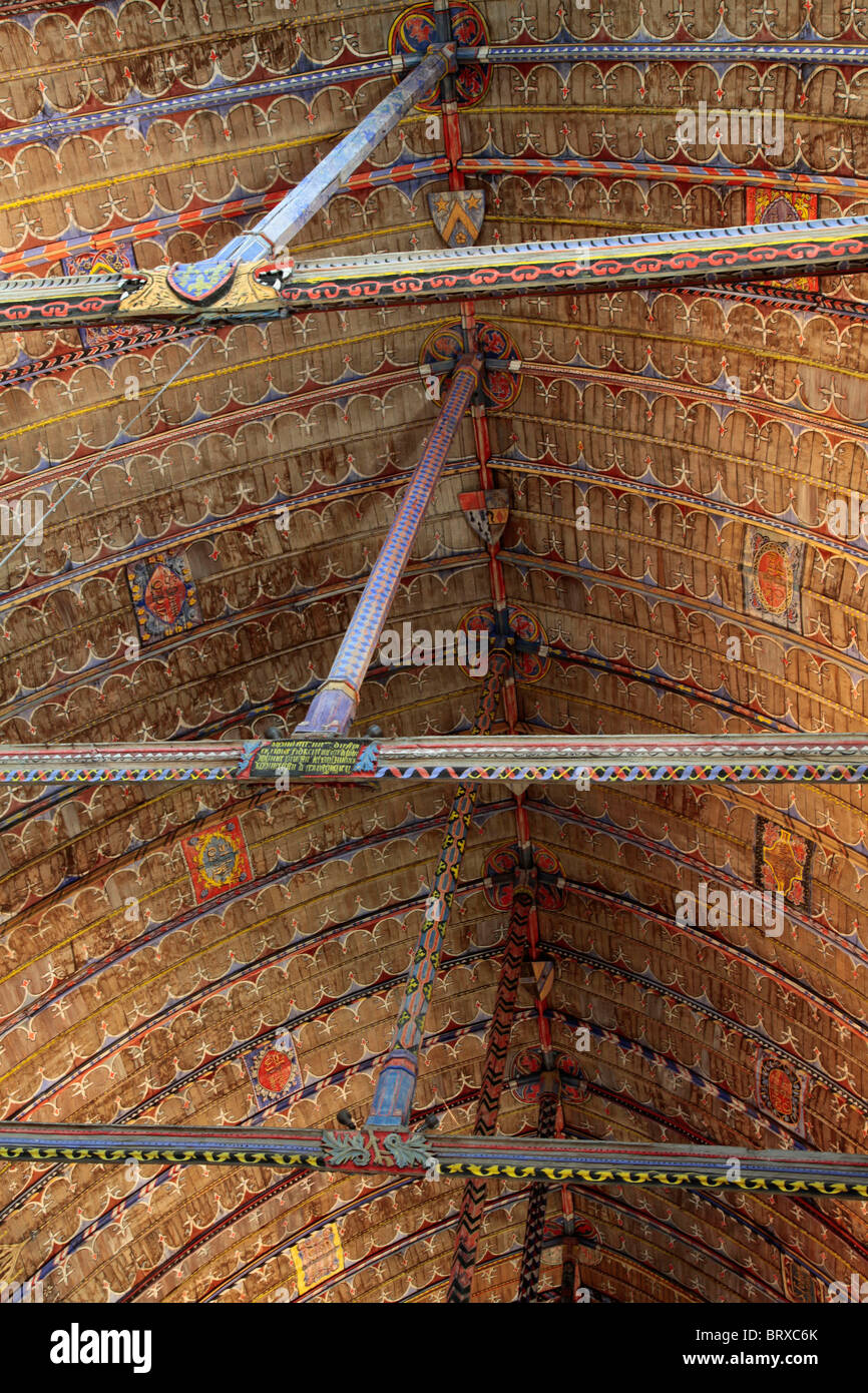 RIB VAULT OF THE POLYCHROME WOOD CEILING IN THE SAINT-JACQUES CHURCH ...