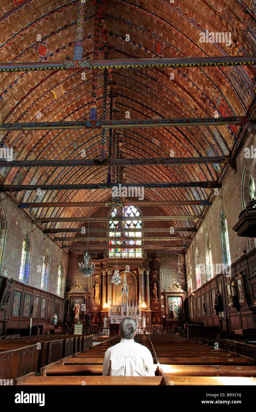 RIB VAULT OF THE POLYCHROME WOOD CEILING IN THE SAINT-JACQUES CHURCH ...