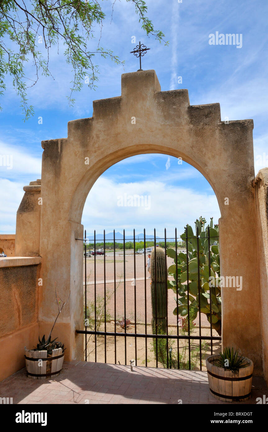 Courtyard Arch at Mission San Xavier del Bac Tucson Arizona Stock Photo ...