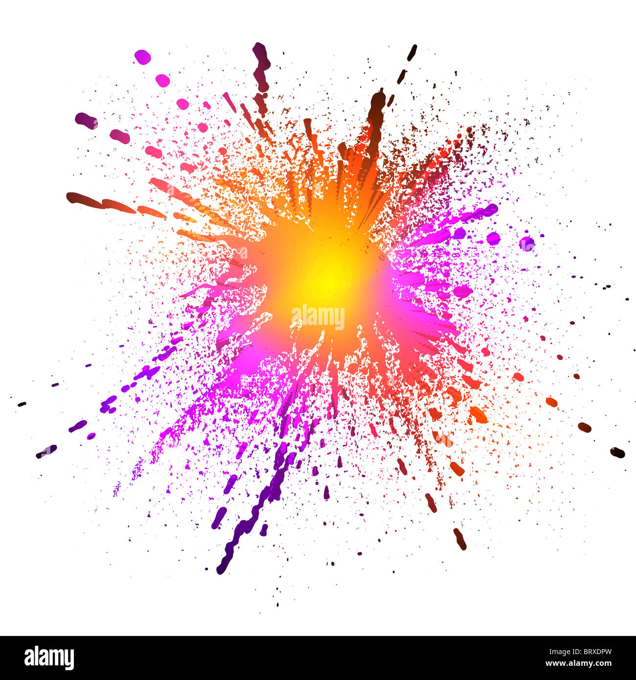 Brightly colored ink splash on white background Stock Photo - Alamy