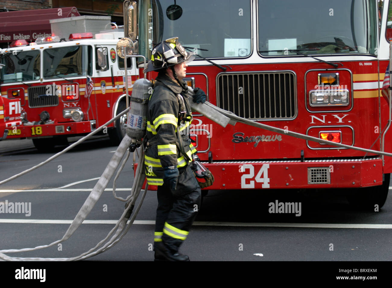 New York Firefighter Scene Fire High Resolution Stock Photography and ...