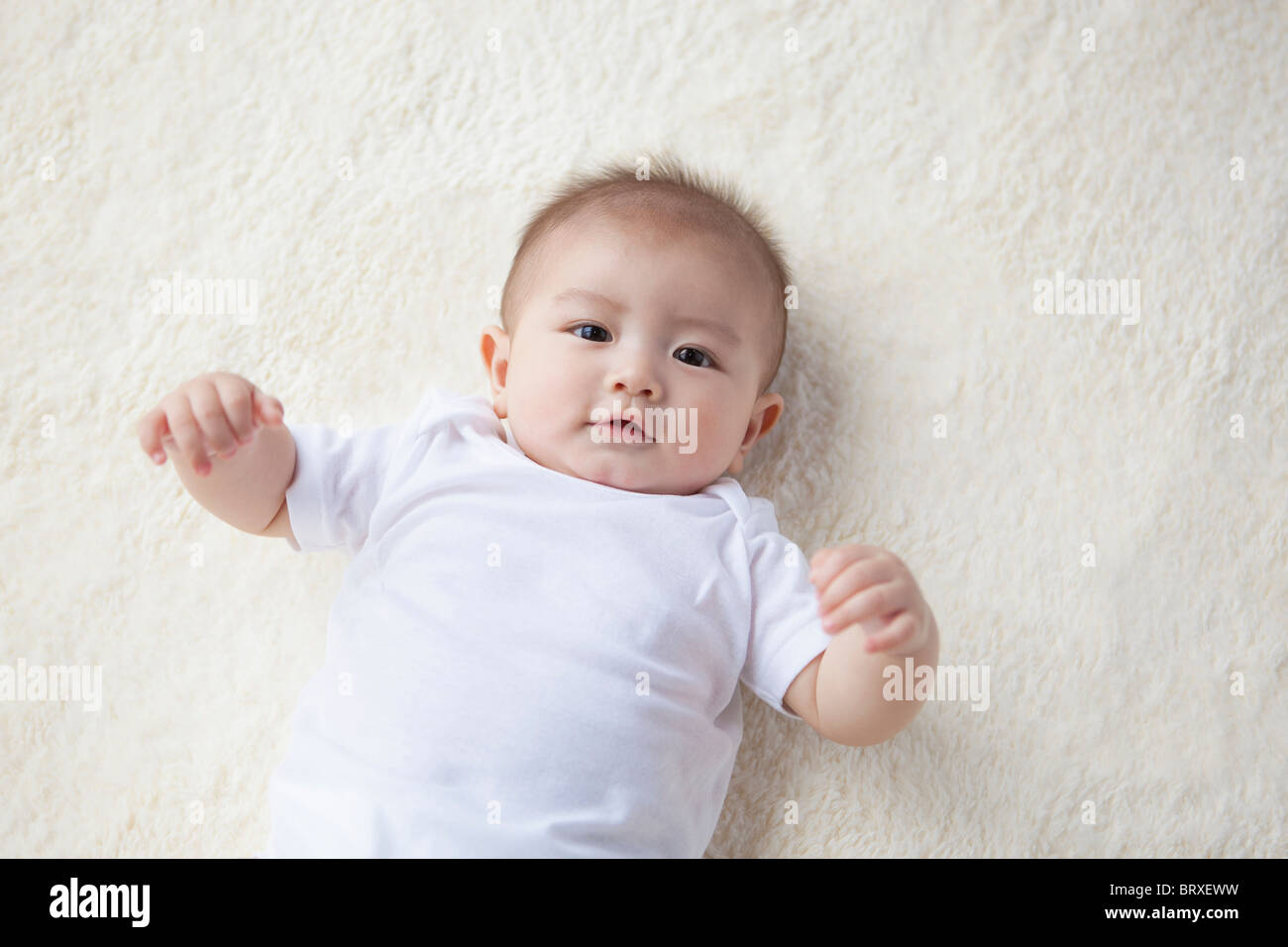 Baby Boy Viewed Directly Above Stock Photo - Alamy
