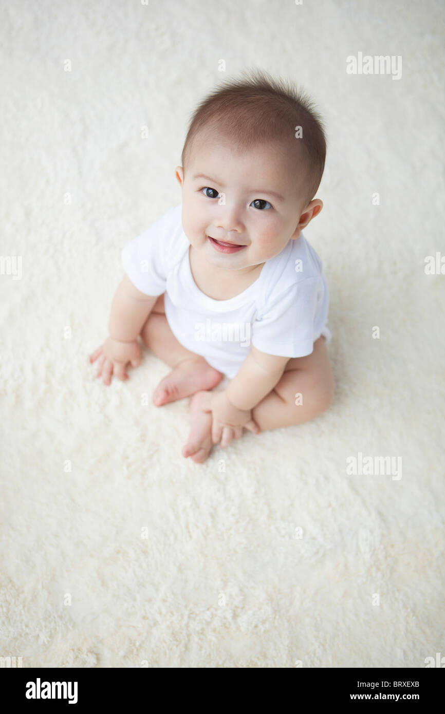High Angle View of Baby Boy Stock Photo - Alamy
