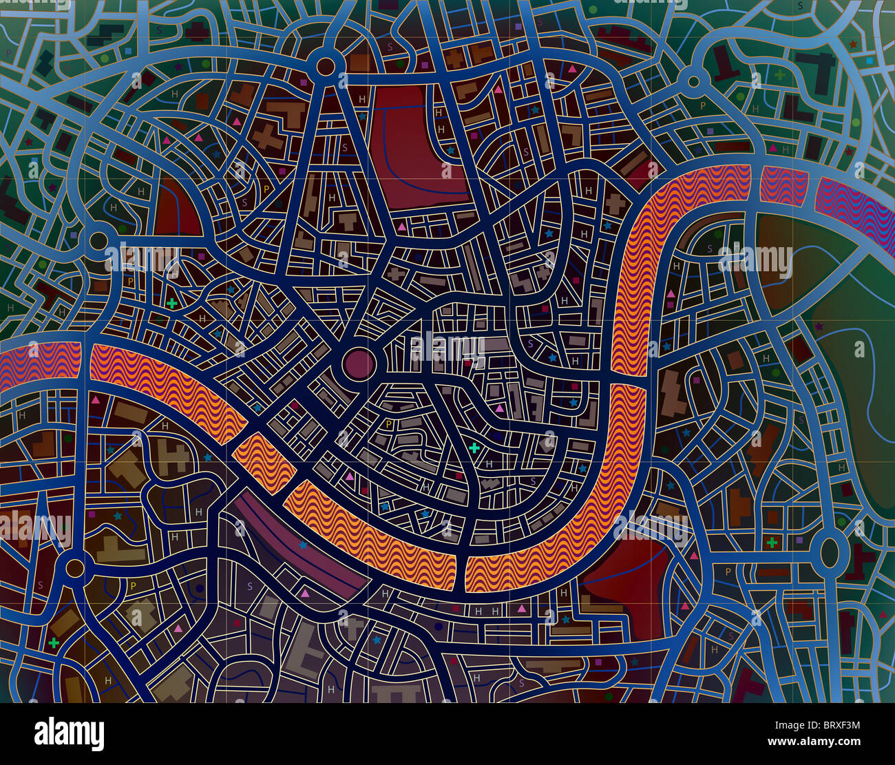 Illustration street map without names hi-res stock photography and ...