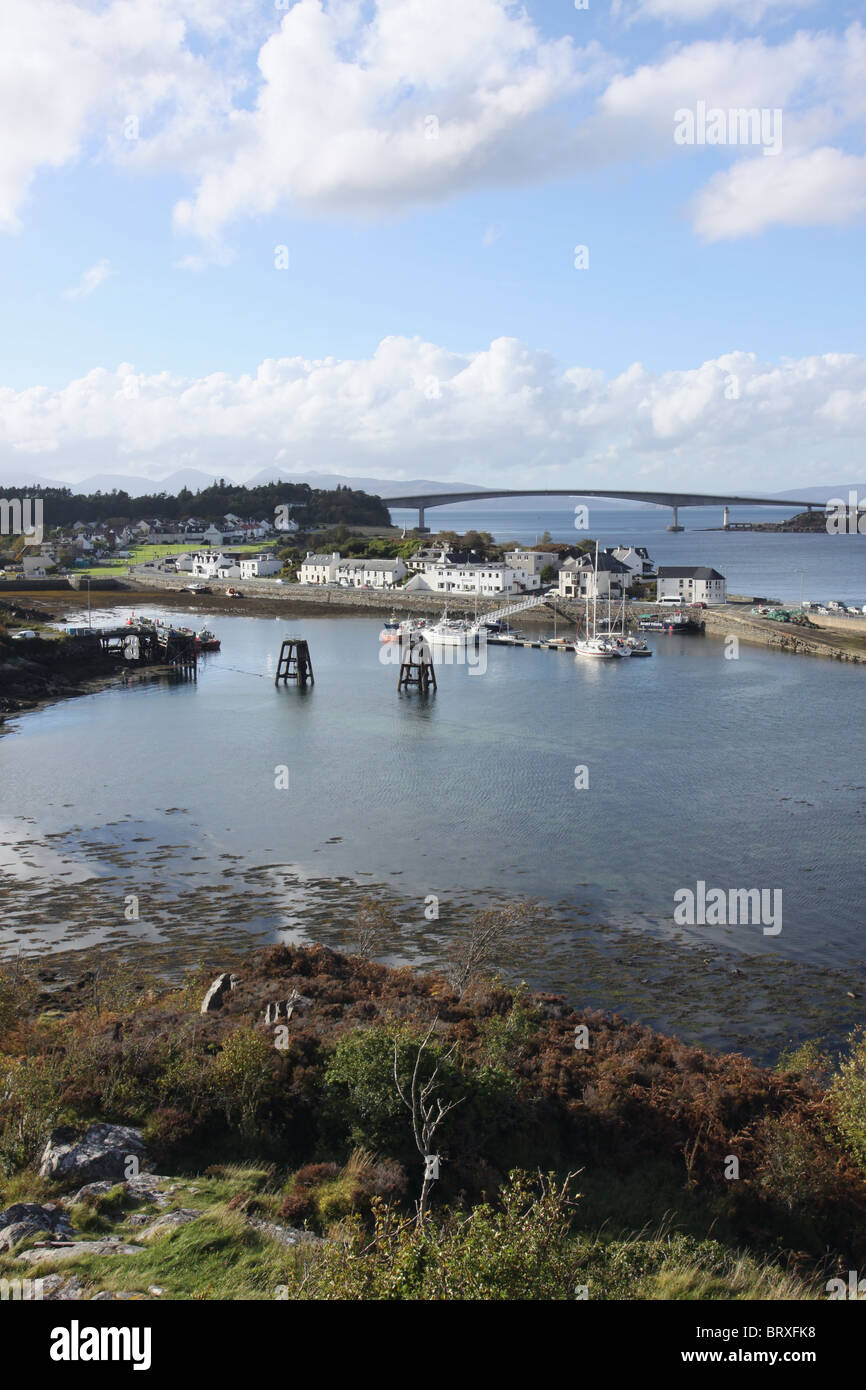 Skye bridge and village of Kyleakin Isle of Skye Scotland October 2010 ...